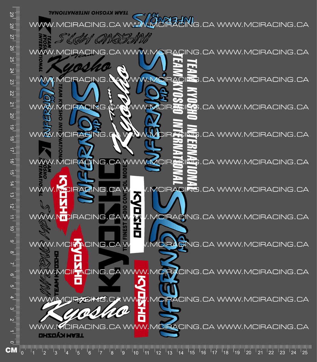 1/8TH KYOSHO - INFERNO MP-7.5 DECALS – Mciracing.ca