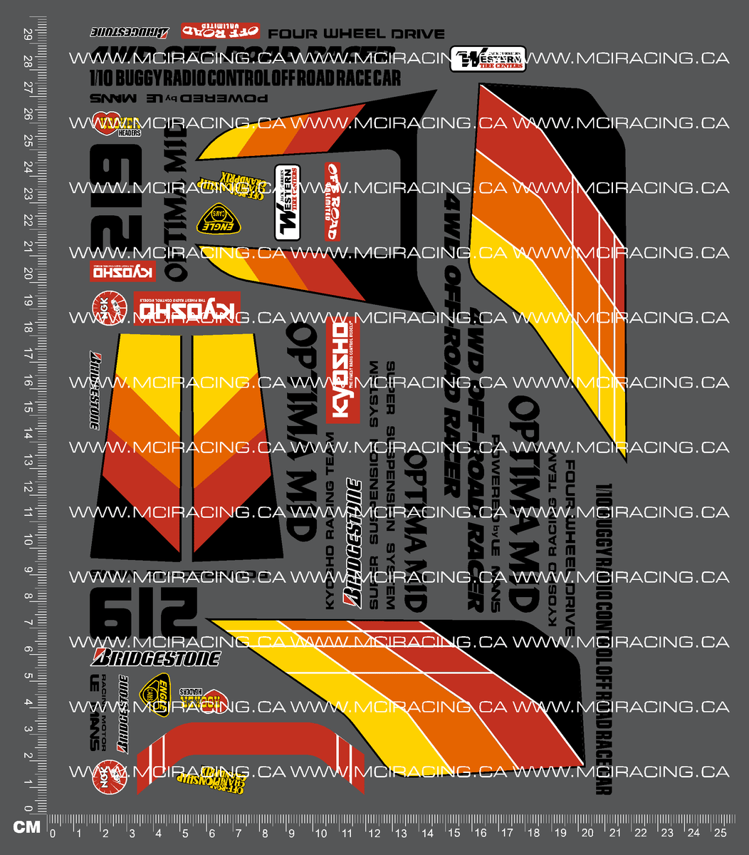 1/10TH KYO - OPTIMA MID DECALS – Mciracing.ca