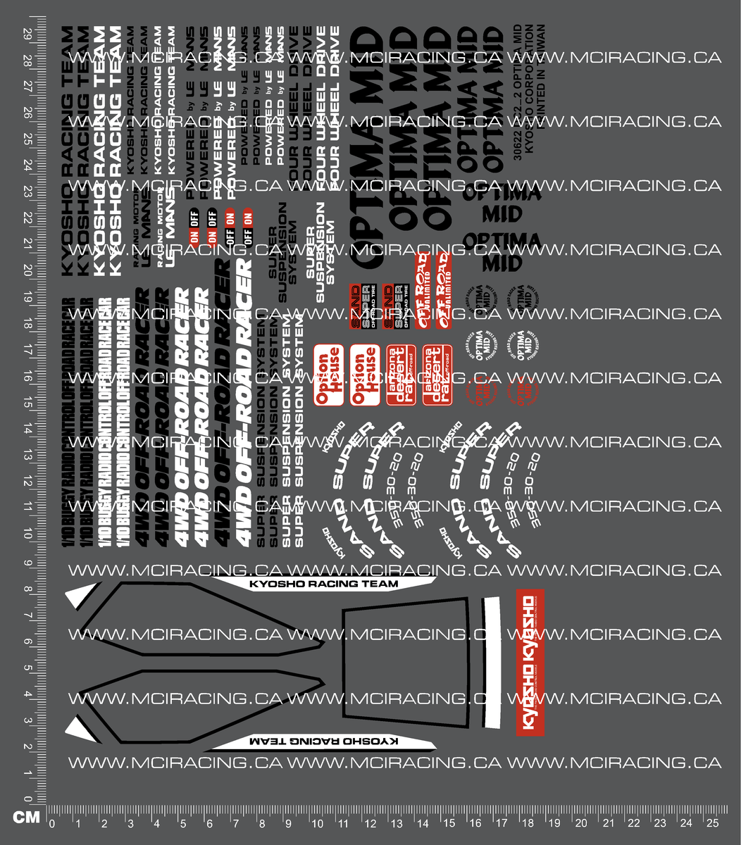 1/10TH KYO - OPTIMA MID RE-RE - SHEET 2 DECALS – Mciracing.ca