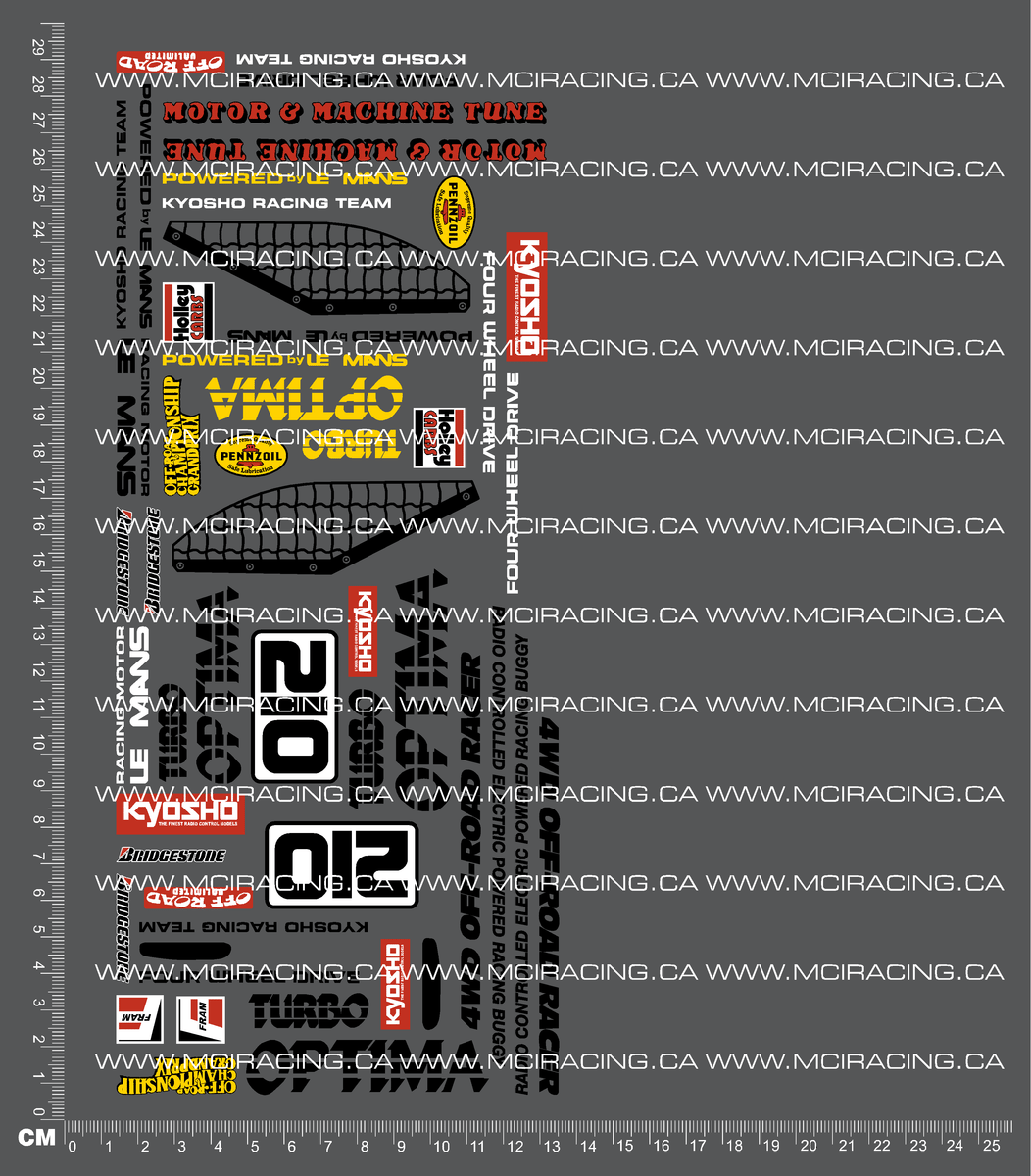 1/10TH KYO - TURBO OPTIMA DECALS – Mciracing.ca