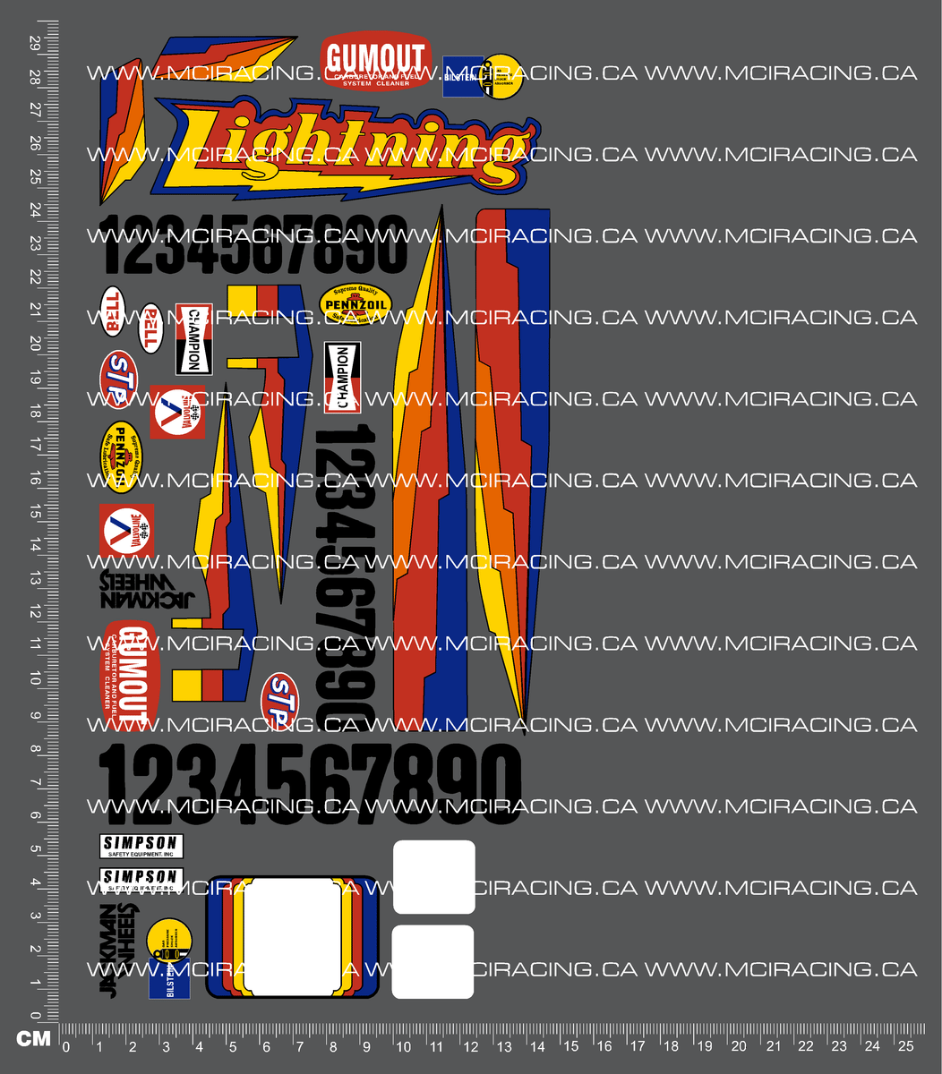 1/10TH MONOGRAM - LIGHTNING DECALS – Mciracing.ca