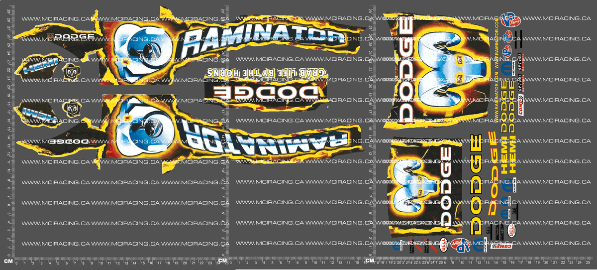 1/10TH MONSTER TRUCK - RAM TRUCK BODY DECALS – Mciracing.ca