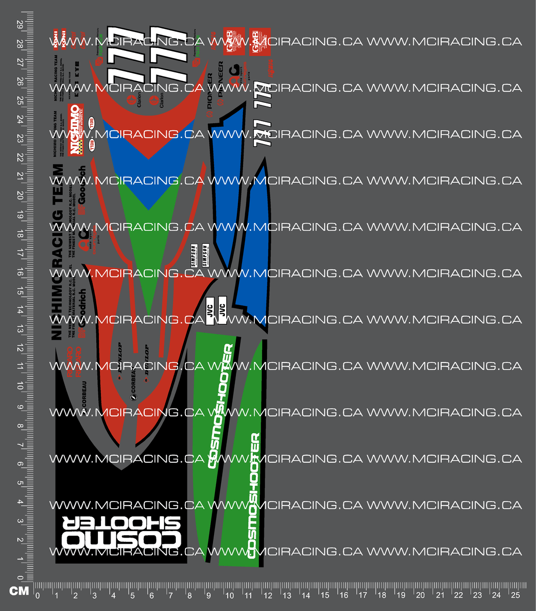 1/10TH NICHIMO - COSMO SHOOTER DECALS – Mciracing.ca
