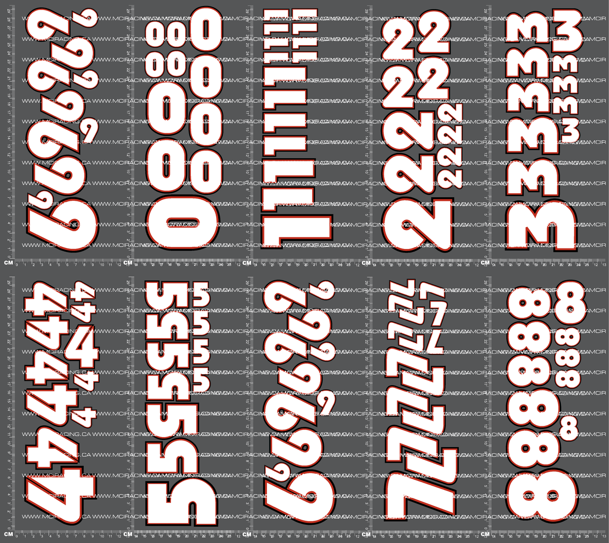 1/10TH NUMBER DECALS - V2 – Mciracing.ca