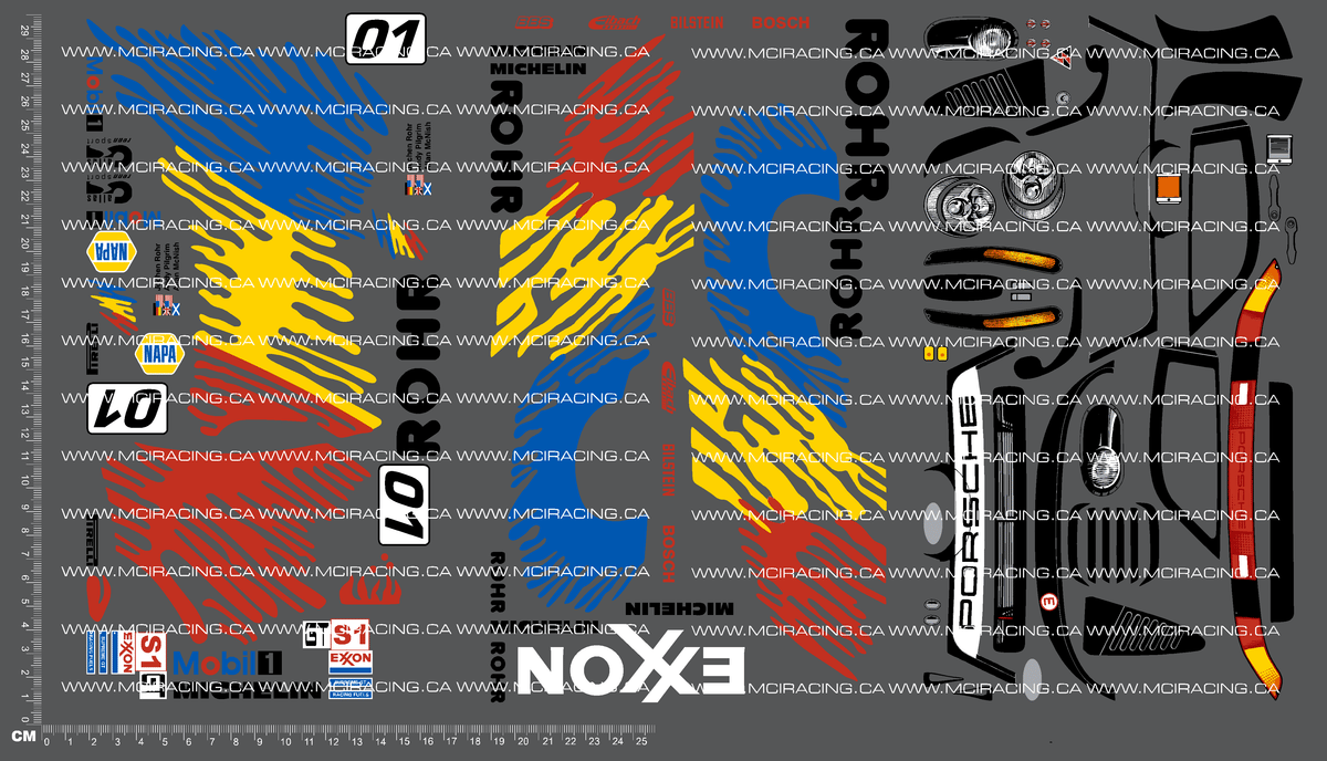 1/10TH TAM 58193 - PORSCH 911 GT1 ROHR DECALS – Mciracing.ca