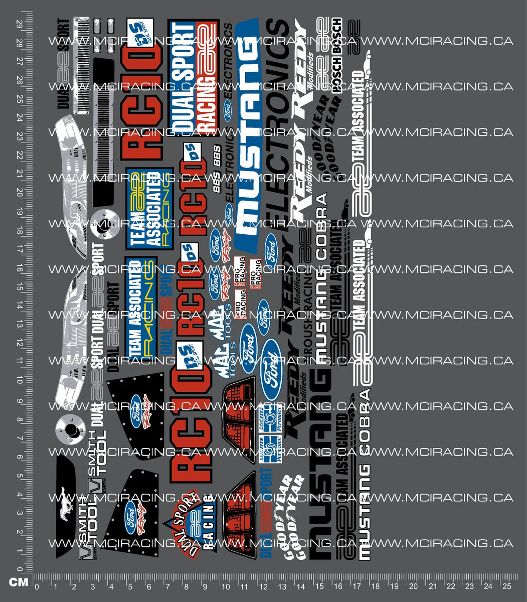 1/10TH ASSOCIAT - R10 DS MUSTAN DECALS – Mciracing.ca