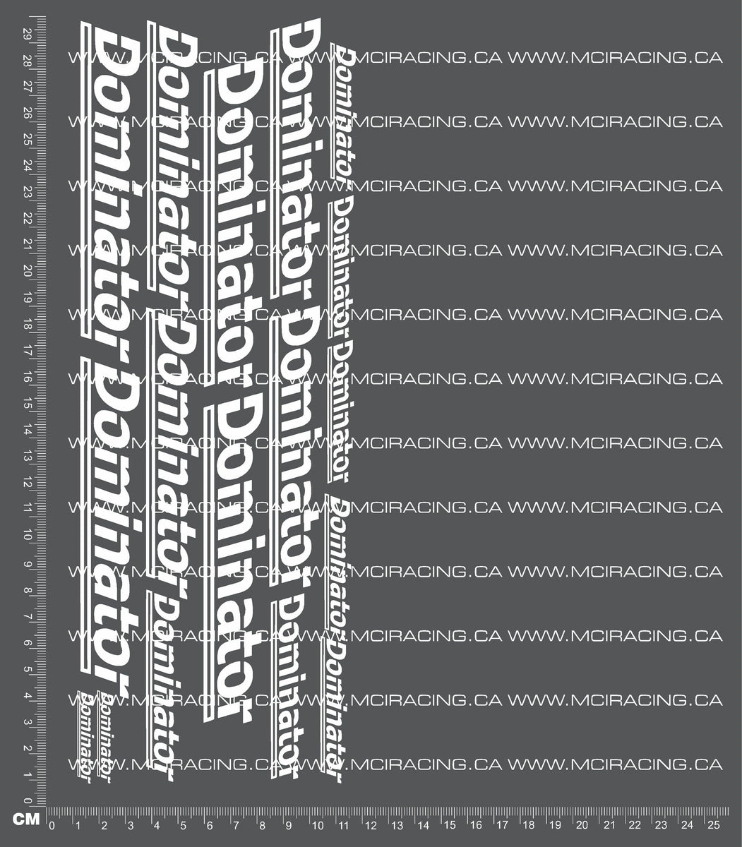 1/10TH DOMINATOR DECALS – Mciracing.ca