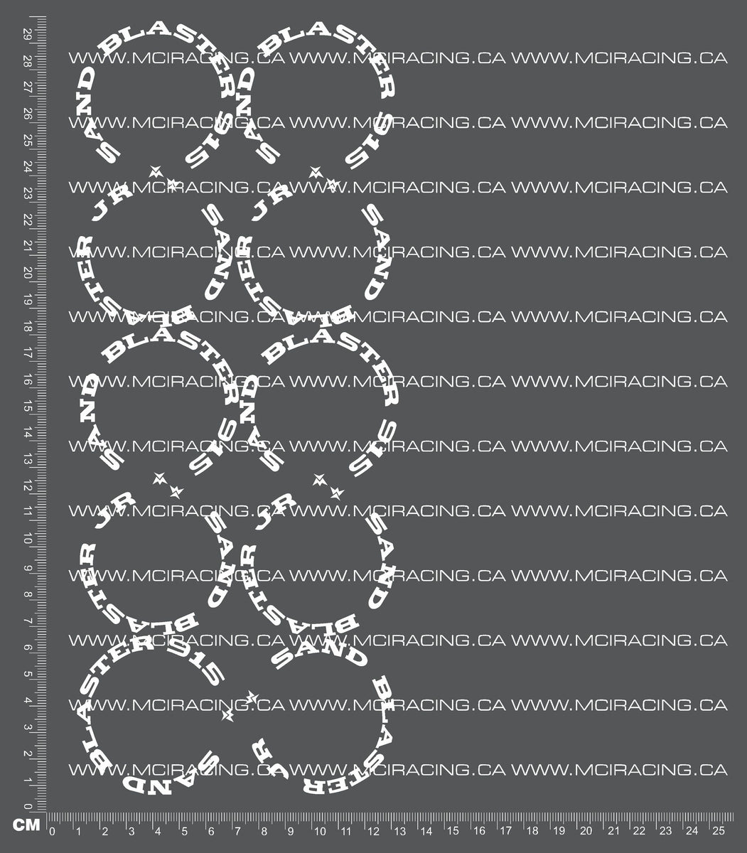 1/10TH TAM - SAND BLASTER JR 915 - TIRE DECALS – Mciracing.ca