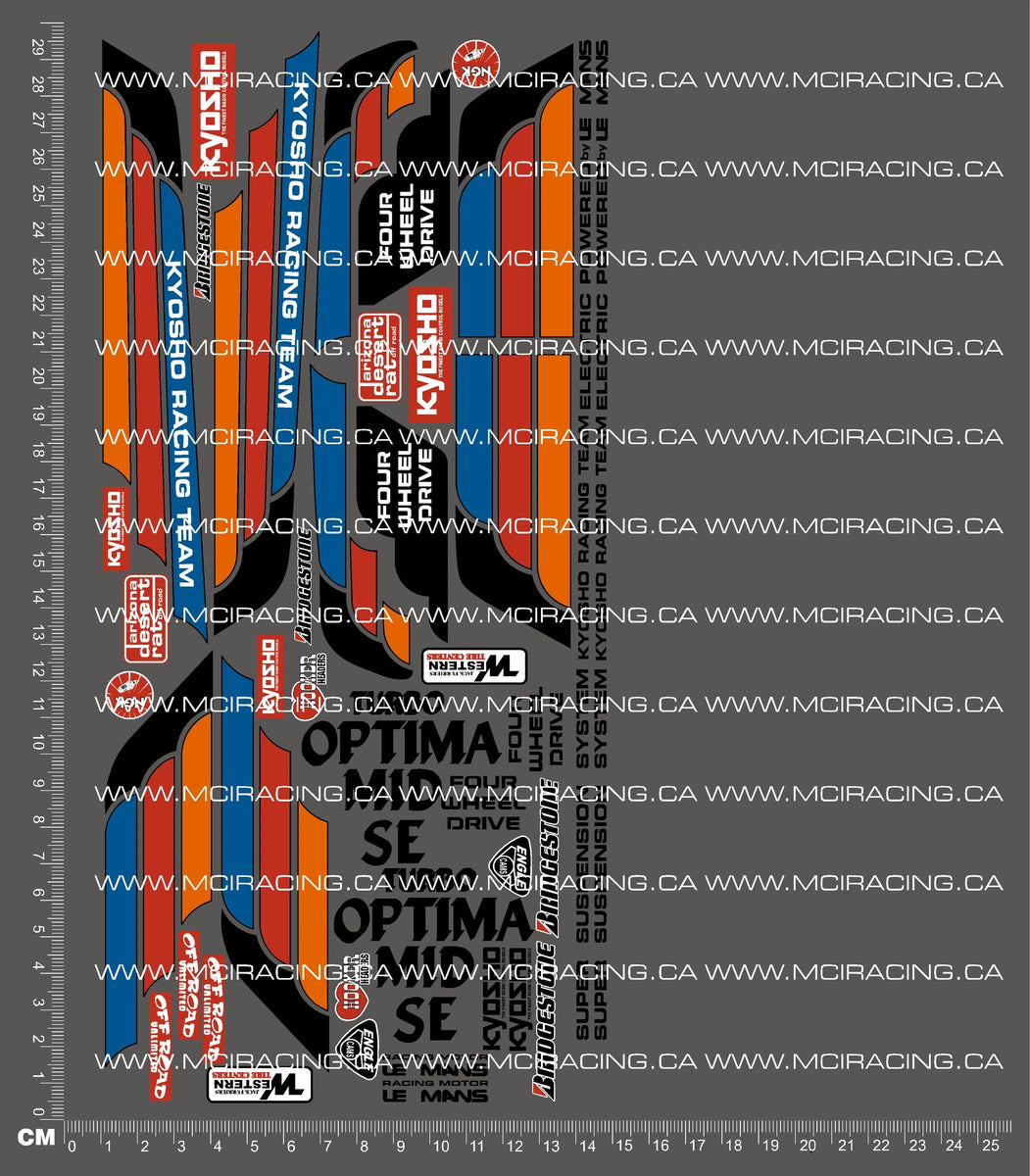 1/10TH KYO - OPTIMA MID SE DECALS – Mciracing.ca