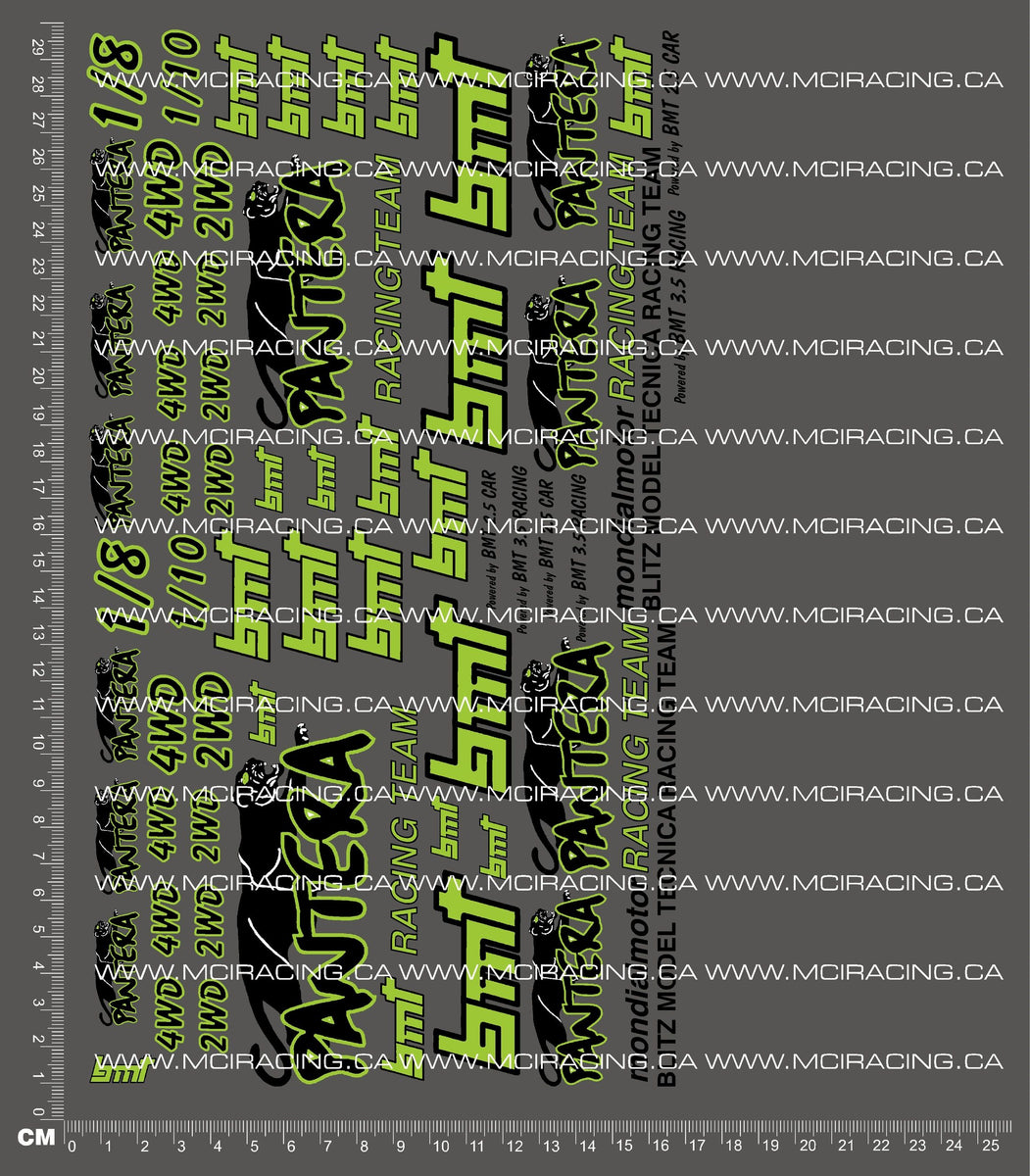 1/10TH BMT - PANTERA DECALS – Mciracing.ca
