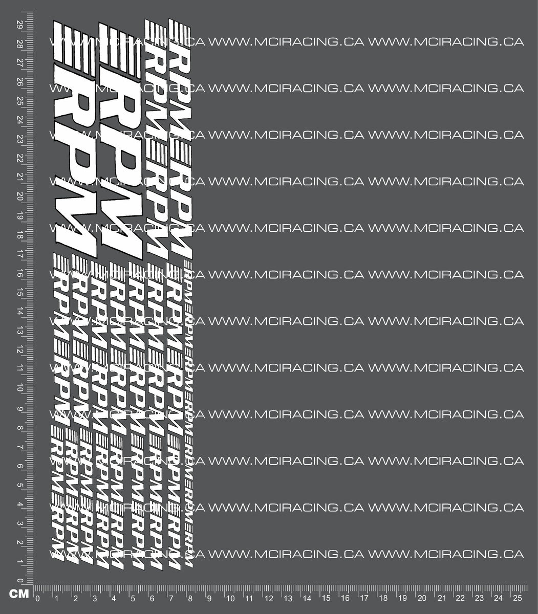 1/10TH RPM DECALS – Mciracing.ca