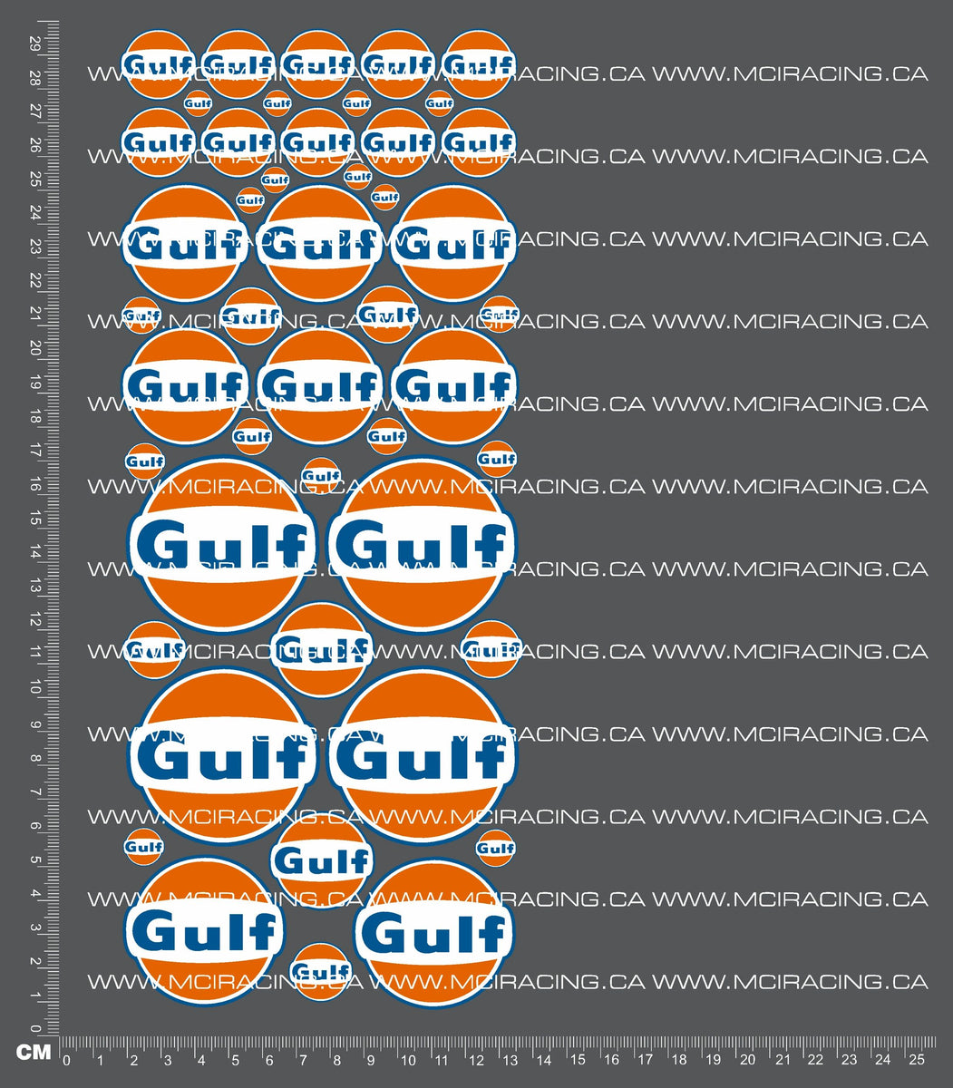 1/10TH GULF RACING DECALS – Mciracing.ca