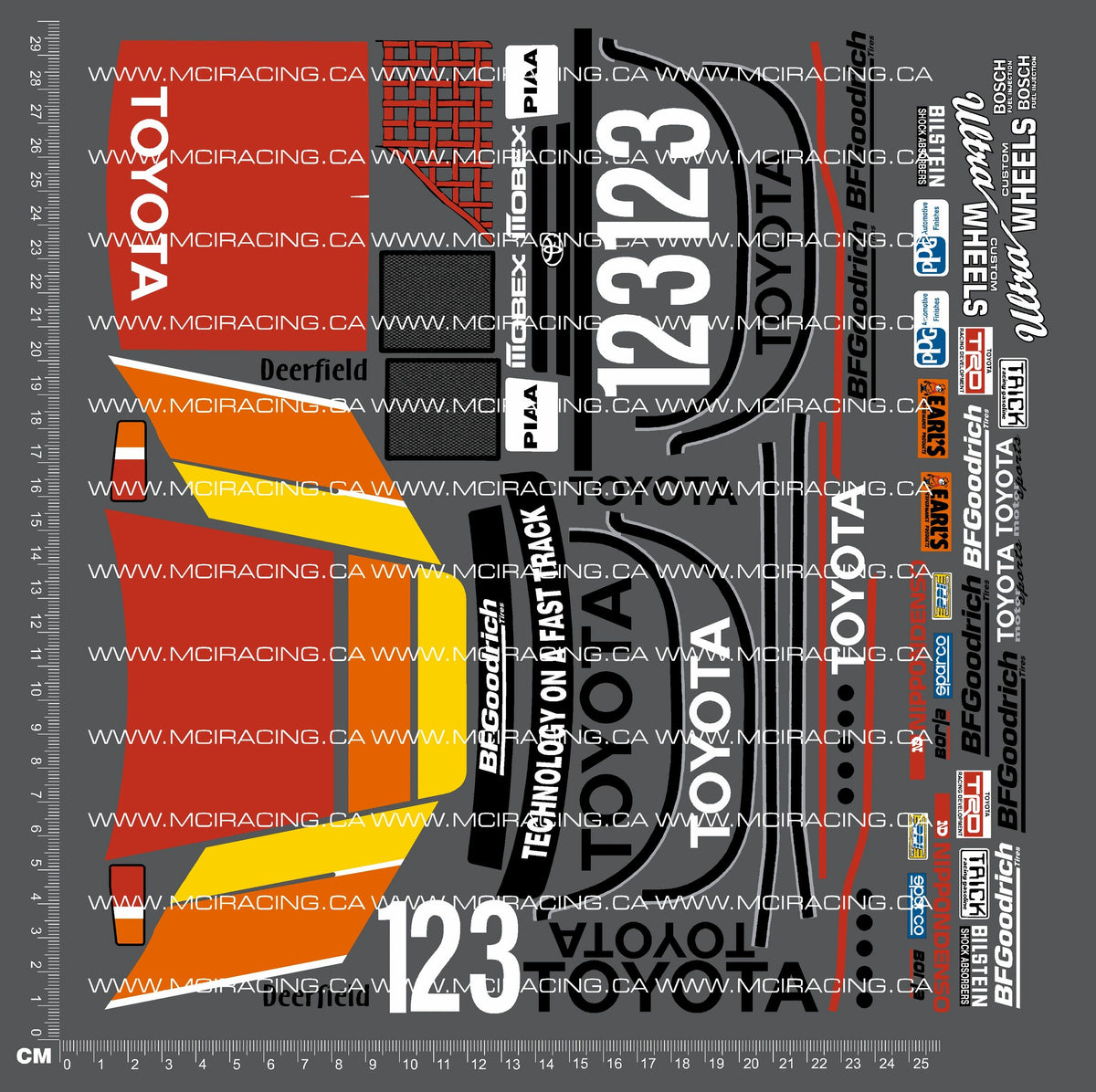 1/10TH TAM 58136 - TOYOT PRERUNNER TRUCK DECALS – Mciracing.ca