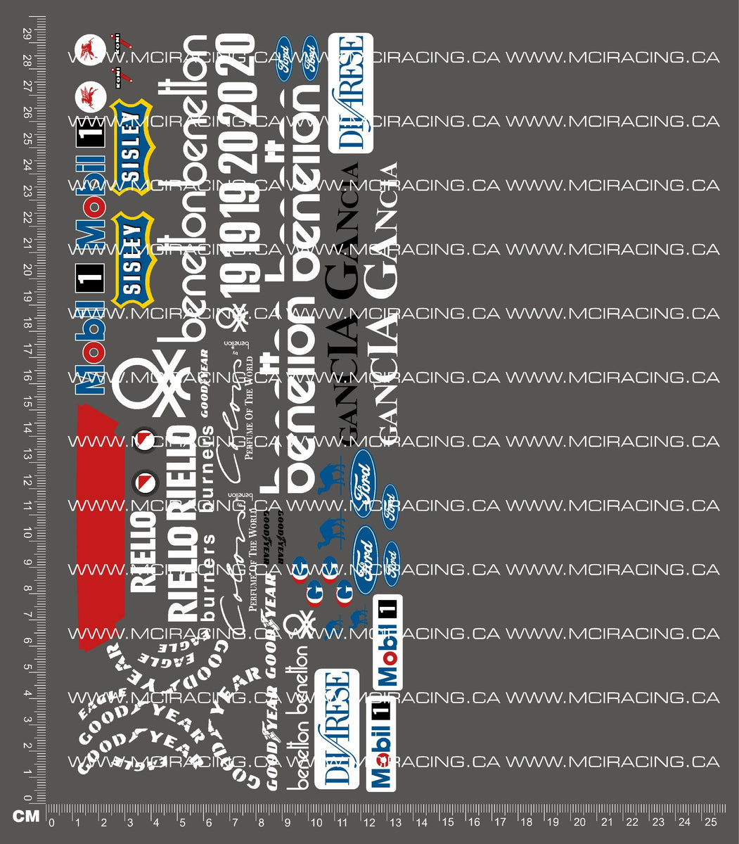 1/10TH FORMULA 1 - BENETTON DECALS – Mciracing.ca