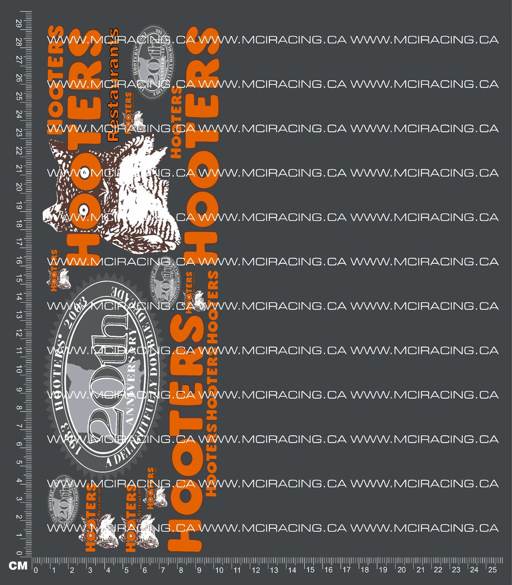 1/10TH HOOTERS DECALS – Mciracing.ca